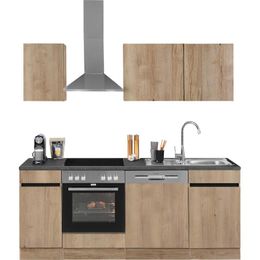 Optifit K&uuml;chenzeile &raquo;Roth&laquo; Breite 210 cm, wahlweise mit E-Ger&auml;ten, Push-to-Open-Funktion beige B/H/T: 210cm x 60cm, ohne E-Ger&auml;te
