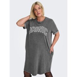 Only Carmakoma Damen Only CARMAKOMA Jerseykleid &raquo;CARKAYLEE SS QUOTE BLK DRESS JRS&laquo; grau S, N-Gr