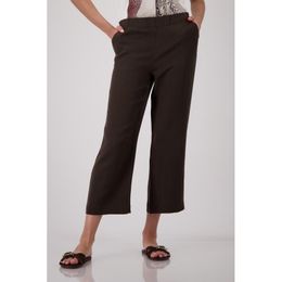 monari Damen 7/8-Hose &raquo;Hose Sarah Basic Leinen&laquo; Regular fit mit elastischem Bund braun 34, N-Gr
