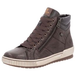 Remonte Damen Schn&uuml;rboots , Plateau, Schn&uuml;rstiefelette, Boots in Crash-Optik braun 38