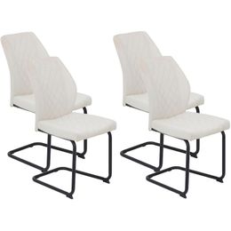 Hela Freischwinger &raquo;OSLO&laquo; (Set) 4 Stk.Freischwinger,Rautensteppung,Microfaser Samtvelour,140kg belastbar beige Metall, Polyester, Stoff B/H/T: 47cm x 