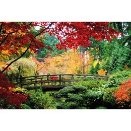 papermoon Fototapete &raquo;Bridge in Japanese Garden&laquo; glatt bunt Vlies B/L: 1,5m x 1,11m