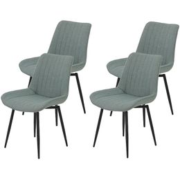 Hela Drehstuhl &raquo;Vierfu&szlig;stuhl BERGEN&laquo; (Set) 4 Stk.Esszimmerstuhl, XL-Sitzbreite, 360&deg; drehbar gr&uuml;n Metall, Polyester, Stoff B/H/T: 54cm x 85cm x 63cm, 
