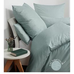 Janine Bettw&auml;sche &raquo;Interlock-Jersey59000 3&laquo; mit Reissverschluss gr&uuml;n Interlock-Jersey, Obermaterial: 100% Baumwolle B/L: 135cm x 200cm, 1 Stk., 1 Stk., 