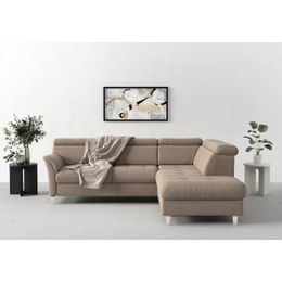 Sit & More sit&more Ecksofa &raquo;Marano L-Form&laquo; inklusive Kopfteilverstellung, optional Schlaffunktion & Bettkasten grau 98% Polyester, 2% Polyamid B/H/T: 252cm x 