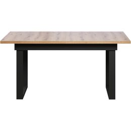 Home Affaire Esstisch &raquo;Valencia&laquo; 1 Stk. tlg. Synchroauszug; Metallkufen, ausziehbar auf 200 cm schwarz B/H/T: 76cm x 90cm, Einlegeplatte, 