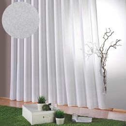 Weckbrodt-Gardinen Gardine &raquo;Lena&laquo; Faltenband 1 Stk. tlg. Websabl&egrave;, halbtransparent, Faltenband, Effektf&auml;den, Beschwerungsband wei&szlig; Polyester 95cm, Faltenband, 300cm