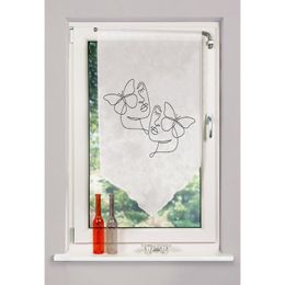 Home Wohnideen Scheibengardine &raquo;SYLIA&laquo; Stangendurchzug 1 Stk. tlg. DIGITALBEDRUCKT, VOILE, SCHAUBE grau Voile, Polyester 80cm, Stangendurchzug, 40cm