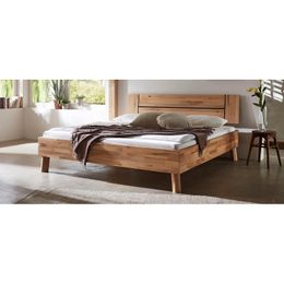 Home Affaire Massivholzbett &raquo;Chavot II&laquo; wahlweise in Kernbuche oder Wildeiche erh&auml;ltlich beige Liegefl&auml;che L&auml;nge B: 200cm x 180cm, H&ouml;he Bett: 77cm 