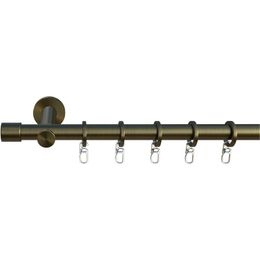 Indeko Gardinenstange &raquo;Linz&laquo; &Oslash; 16 mm 1 l&auml;ufig-l&auml;ufig Wunschma&szlig;l&auml;nge Komplett-Set inkl. Ringen,Faltenlegehaken und Montagematerial Eisen B/L: 300cm &Oslash; 