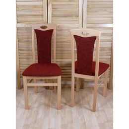 Home Affaire 4-Fu&szlig;stuhl &raquo;Kasia&laquo; (Set) 2 Stk. rot 43% Polyacryl, 36% Polyester, 21% Baumwolle;Strukturstoff B/H/T: 45cm x 95cm x 48cm, 2 Stk., Struktur