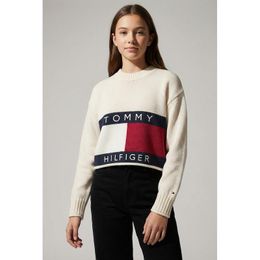Tommy Hilfiger M&auml;dchen Strickpullover Kinder bis 16 Jahre, mit Rundhalsausschnitt 86