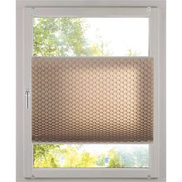 K-home Plissee &raquo;Diamantplissee von K-home, 3D-Effekt, patentiertes Design&laquo; Lichtschutz ohne Bohren verspannt beige Obermaterial: 100% Polyester 130cm,