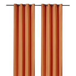 Weckbrodt-Gardinen Vorhang &raquo;Vito&laquo; &Ouml;sen 1 Stk. tlg. Microvelour, blickdicht, Unifarben, Gardine, Store orange Satin, Polyester 245cm, &Ouml;sen, 140cm