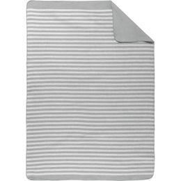 Biberna Wohndecke &raquo;Aras&laquo; weiche Wohndecke mit Wendefunktion und Melangeoptik, Made in Germany grau Baumwolle B/L: 150cm x 200cm