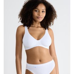 Sloggi Damen Sloggi Soft-BH &raquo;Basic+&laquo; perfekter Sitz, ohne B&uuml;gel, ohne Einlagen, tiefer V-Ausschnitt wei&szlig; 65, Cup C