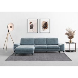 Sit & More sit&more Ecksofa &raquo;Cabana L-Form&laquo; Recamiere, wahlweise mit Sitztiefen-, Armlehnen- und Kopfteilfunktion blau 100% Polyester B/H/T: 301cm x 84cm x 195cm