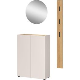 Germania Garderoben-Set &raquo;Alviano&laquo; 3 Stk. tlg. braun Glas, Holzwerkstoff, Metall B/H/T: 104cmcm x 200cmcm x 33cmcm,mit Garderobenpaneel