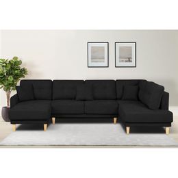 OTTO home Wohnlandschaft &raquo;TRIPLO U-Form wahlweise mit Schlaffunktion, B/T/H: 310/192/90 cm&laquo; Schlafsofa, auch mit Bettkasten, Steppung im R&uuml;ckenkissen 