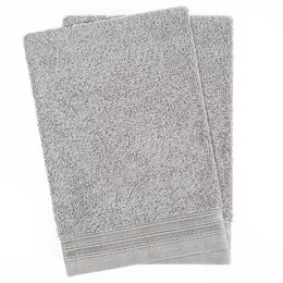 HAMMETEX Waschlappen &raquo;2er-Set Waschlappen 15x22 cm, 100% Baumwolle, weich und saugf&auml;hig&laquo; grau Baumwolle B/L: 15cm x 22cm