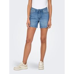 Only Damen Only Jeansshorts &raquo;ONLGIANNA MW BELTED SHORTS AZG DNM NOOS&laquo; Baumwollmischung, regular fit, Regular Waist blau S (36), N-Gr