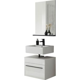 Home Affaire Badm&ouml;bel-Set &raquo;Cantara, Bad im modernen Design, 2-teiliges Badezimmer&laquo; Set, 2 Stk. tlg. wei&szlig; Einheitsgr&ouml;&szlig;e