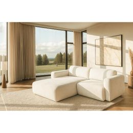 OTTO home Ecksofa &raquo;Myrland Kompaktsofa&laquo; Breite 230 cm, L-Form, Chenille, Easy Clean Stoff, mit Kaltschaum beige 100% PES B/H/T: 230cm x 72cm x 164cm, 