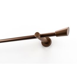 Garesa Gardinenstange &raquo;MOLIS&laquo; &Oslash; 20 mm 1 l&auml;ufig-l&auml;ufig Wunschma&szlig;l&auml;nge Vorhanggarnitur, verl&auml;ngerbar, Wandmontage, Keil, ohne Ringe braun Holzwerkstoff,