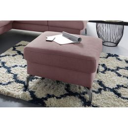 Sit & More sit&more Hocker &raquo;Percy&laquo; Fu&szlig;h&ouml;he 15cm, wahlweise mit unterschiedlichen Fu&szlig;farben lila B/H/T: 72cm x 46cm x 72cm, Luxus-Microfaser Paris,mit satiniertem