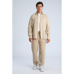 LINDBERGH Herren LINDBERGH Langarmhemd in Leinen-Optik beige XL, N-Gr