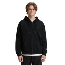 Tom Tailor Denim Herren Tom Tailor Denim Sweatjacke mit Logostickerei schwarz XXL
