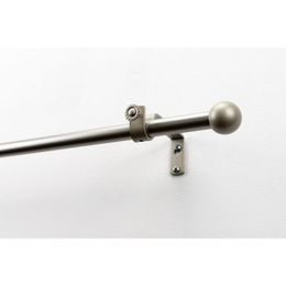 Garesa Gardinenstange &raquo;BOLTI mit offenem Tr&auml;ger&laquo; &Oslash; 16 mm 1 l&auml;ufig-l&auml;ufig Wunschma&szlig;l&auml;nge Vorhanggarnitur, verl&auml;ngerbar, Wandmontage, ohne Ringe silber 