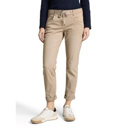 Tom Tailor Damen Tom Tailor 7/8-Hose &raquo;Tom Tailor Tapered&laquo; mit Bindeband am B&uuml;ndchen beige 44, L&auml;nge 28