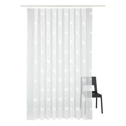 Weckbrodt-Gardinen Gardine &raquo;Jacquardstore BL-MW&laquo; Kr&auml;uselband 1 Stk. tlg. feste Falten, Jacquard, Allover, Beschwerungsband, nach Ma&szlig; wei&szlig; Polyester 95cm, Kr&auml;uselband, 