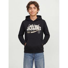 Jack & Jones Jack & Jones Junior Herren Kapuzensweatshirt &raquo;JJELOGO SWEAT HOOD 2 COL AW26 SN JNR&laquo;, Baumwolle, regular fit schwarz 128