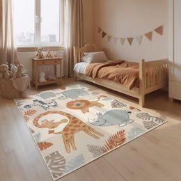 Hanse Home Kinderteppich &raquo;Savanna&laquo; rechteckig 10 mm H&ouml;he Pflegeleicht, Weich, Kinderzimmer, Spielteppich, Spielunterlage bunt Polypropylen B : 200cm 1