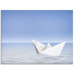 Artland Glasbild &raquo;Auf dem Meer&laquo; Boote & Schiffe 1 Stk. tlg. in verschiedenen Gr&ouml;&szlig;en blau B/H/T: 60cm x 45cm, Glasbild Boote & Schiffe Querformat, 1 Stk.