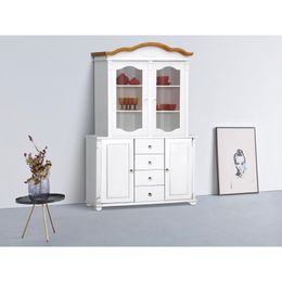 OTTO home Kombikommode &raquo;Tessin; Buffetunterschrank, klassischer Landhausstil&laquo; aus massiver, FSC -zertifizierter Kiefer, 128cm breit wei&szlig; B/H/T: 128cm 