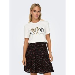 Only Damen Only Kurzarmshirt &raquo;ONLFREA S/S WILD TOP BOX JRS&laquo; Baumwolle, regular fit, Rundhals XS