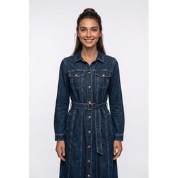 Gant Damen Jeanskleid &raquo;BELTED DENIM MIDI&laquo; Brusttaschen Paspeltaschen mit verstellbaren G&uuml;rtel 36, N-Gr