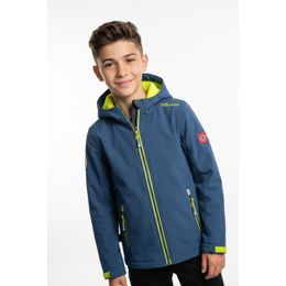 Trollkids Jungen Softshelljacke "Kids Trollfjord Jacket", gr&uuml;n, Gr. 164, Obermaterial: 94% Polyester, 6% Elasthan, Jacken, Langarm-Design, mit