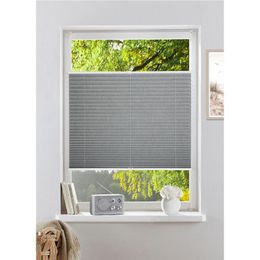 OTTO home Plissee &raquo;Willa&laquo; verdunkelnd ohne Bohren verspannt NEUHEIT in Leinenoptik, Klemmfix, f&uuml;r Fenster & T&uuml;r, Verdunkelung grau Obermaterial: 100% 