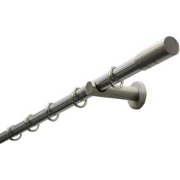 Gardinia Gardinenstange &raquo;Set Metall&laquo; &Oslash; 20 mm 1 l&auml;ufig-l&auml;ufig Fixma&szlig; 1-Lauf silber Metall B/L: 120cm &Oslash; 20mm, 1 l&auml;ufig
