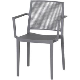 siena GARDEN Gartensessel &raquo;Square 2er Set Stapelsessel grau&laquo; Set, 2 Stk. tlg. Gestell, Polypropylen/Glasfaser grau B/H/T: 57cm x 81cm x 56cm