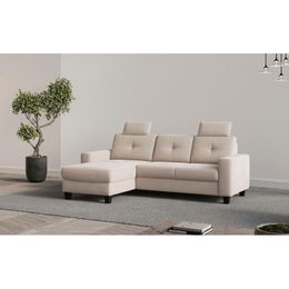 OTTO home Ecksofa &raquo;Varese&laquo; wahlweise mit Schlaffunktion und Bettkasten beige 100% Polyester B/H/T: 239cm x 91cm x 164cm, Luxus-Microfaser ALTARA 