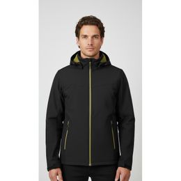 Icepeak Herren Softshelljacke &raquo;BRIMFIELD&laquo; mit Kapuze winddicht, wasserabweisend, mit abnehmbarer Kapuze, atmungsaktiv schwarz 46
