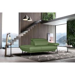 Egoitaliano Ottomane &raquo;Anais, erstklassiges Designsofa, Breite 179 cm, Fu&szlig;farbe schattengrau&laquo; Kopfteil verstellbar, Leder CAREZZA, gr&uuml;n gr&uuml;n LEDER -Artikel BULL &ndash; 