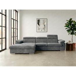 WERK2 Ecksofa &raquo;Cosmo modern und bequem, Breite 282cm, L-Form&laquo; Eckcouch mit Schlaffunktion, Bettkasten & verstellbaren Kopfteilen 90% Polyester, 10% 
