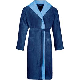 Bugatti Herrenbademantel &raquo;Stefano, ideal f&uuml;r Sauna & Spa, Hotelbademantel, Morgenmantel&laquo; 1 Stk. mit Kapuze, reine Baumwolle blau Webfrottier M L: 