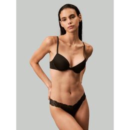 Calvin Klein Underwear Damen Push-up-BH &raquo;PUSH UP PLUNGE&laquo; mit Logo-Print auf den Tr&auml;gern schwarz 85, Cup B